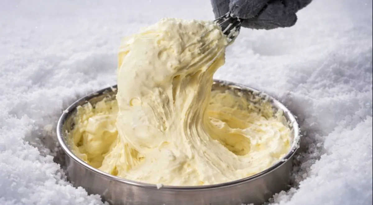 Snowy Delight: Homemade Ice Cream Without a Freezer
