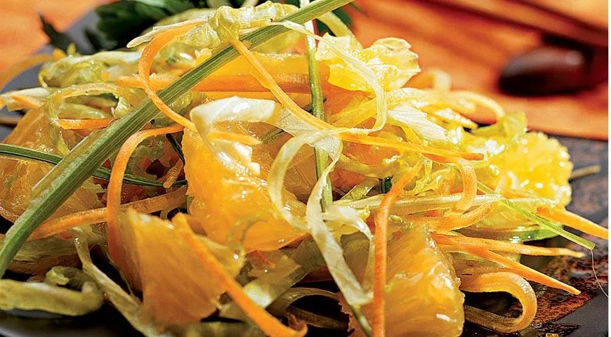 Celery, Orange, and Chinese Cabbage Salad